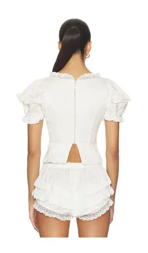 For Love & Lemons Isadora Puff Sleeve Corset Top
