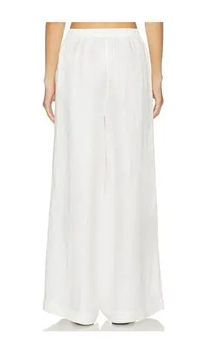 ANINE BING Roslyn Wide Leg Pants In White - Ivory