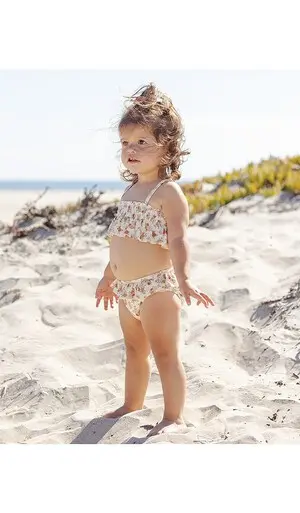 QUINCY MAE Smocked Ruffle Bikini