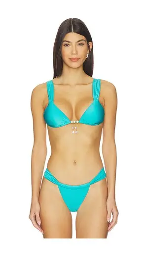 VILLA FRESCA Perla Triangle Bikini Top - Ocean