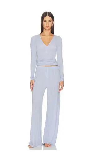 NEGATIVE UNDERWEAR Whipped Henley In Blue - Muse
