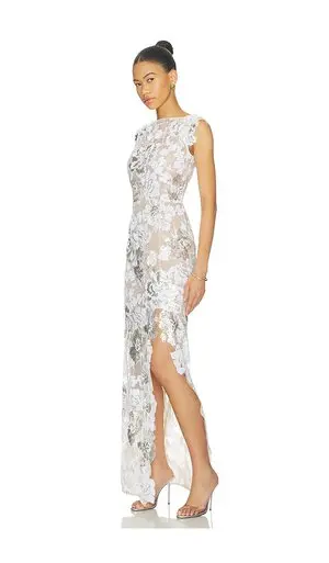 BRONX BANCO Como Ellie Cap Sleeve Maxi Dress - White