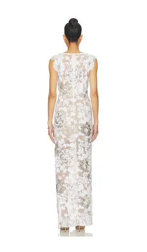 BRONX BANCO Como Ellie Cap Sleeve Maxi Dress - White