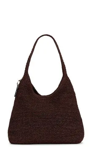 COACH Refined Weave Straw Brooklyn 34 Shoulder Bag