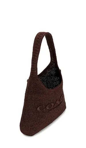COACH Refined Weave Straw Brooklyn 34 Shoulder Bag