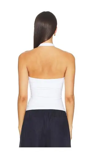 Susana Monaco Cross Front Gathered Halter Top
