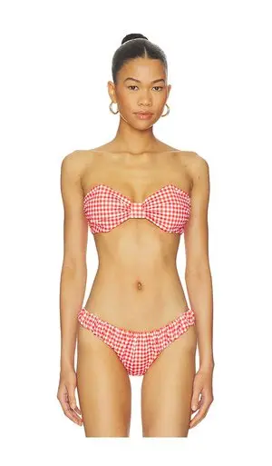 Caroline Constas Maria Bikini Top - Red