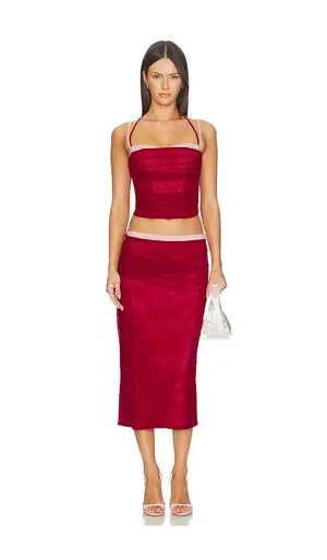 TIGER MIST Caline Ruched Corset Top
