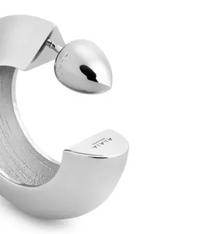 Alaïa Edge Hoop Earrings - Silver