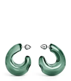 Alaïa Glass Bubble Hoop Earrings - Grey