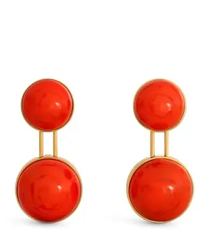 Alaïa Small Sphere Pendant Drop Earrings - Orange