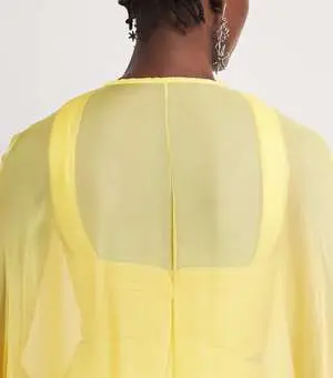 Zuhair Murad Silk Chiffon Halterneck Gown With Cape Effect
