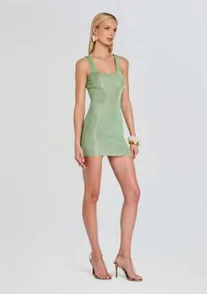 SEROYA Benni Metallic Knit Mini Dress