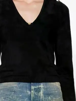 Amiri V-neck Embellished Top