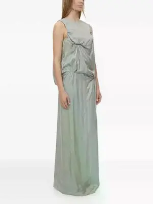 Christopher Esber Washed Slate Sleeveless Cowl Back Gathered Detail Maxi Dress