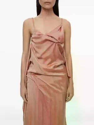 Christopher Esber Coral-tone Striped Maxi Dress