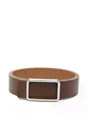 Maison Boinet Adjustable Leather Belt With Silver-tone Buckle - Brown