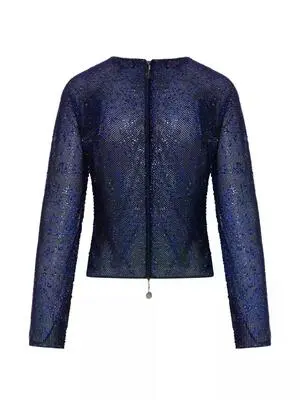 Giorgio Armani Crystal-embellished Long Sleeve Top