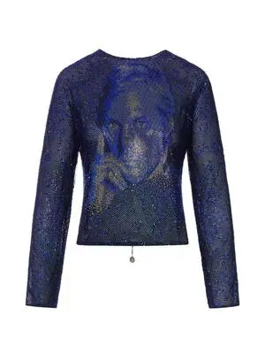 Giorgio Armani Crystal-embellished Long Sleeve Top