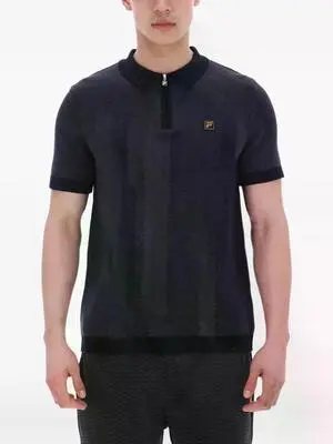 FILA Marty Zip-fastening Polo Shirt - Black