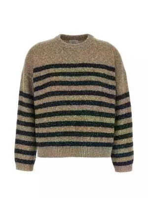 Brunello Cucinelli Sequin-embellished Striped Sweater
