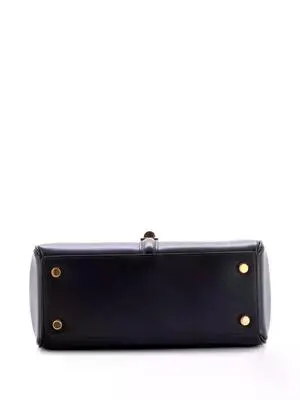 Celine 16 Top Handle Bag In Smooth Calfskin - Black