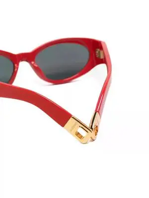 Jacquemus Oval-frame Sunglasses - Red