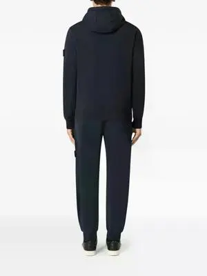 Stone Island Logo Patch Hoodie - Blue
