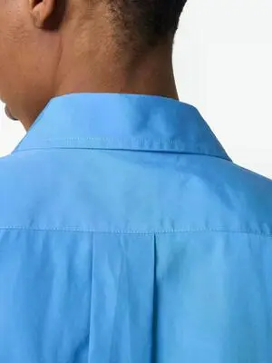 Miu Miu Oversized Poplin Shirt With Embroidered Logo