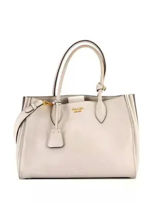 Prada Soft Bibliotheque Medium Tote Bag - Neutrals