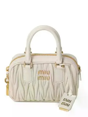 Miu Miu Arcadie Matelassé Nappa Leather Bag - Neutrals