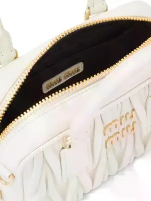 Miu Miu Arcadie Matelassé Nappa Leather Bag - Neutrals
