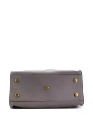 Saint Laurent Monogram Cabas Leather Baby Satchel - Grey