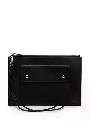 Burberry Leather Oscar Zip Pouch Clutch Bag - Black