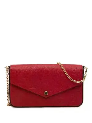 LOUIS VUITTON Monogram Empreinte Pochette Felicie Crossbody Bag - Red