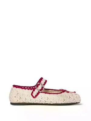Miu Miu Crochet Ballerinas - Neutrals
