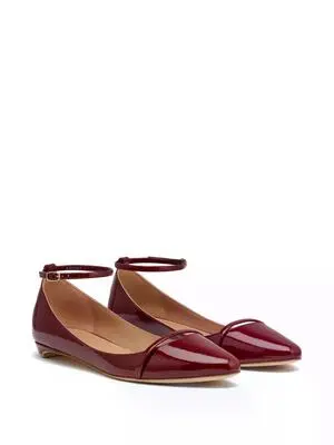 MALONE SOULIERS Patent Leather Mary Ballet Flats - Red