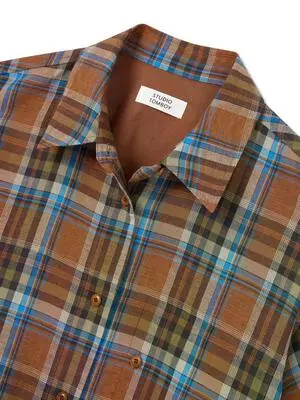 STUDIO TOMBOY Check-print Short-sleeve Shirt