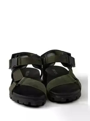 Prada Suede And Woven Tape Sporty Sandals
