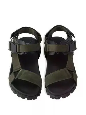 Prada Suede And Woven Tape Sporty Sandals