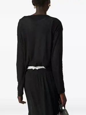 Miu Miu Long-sleeved Ribbed Jersey T-shirt