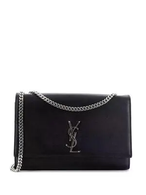Saint Laurent Classic Monogram Grainy Leather Large Crossbody Bag - Black