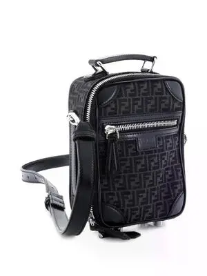 Fendi Recycled Fabric Jacquard Mini Trolley Crossbody Bag