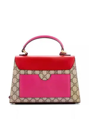 Gucci Padlock Top Handle Bag Gg Coated Canvas And Leather Small Satchel