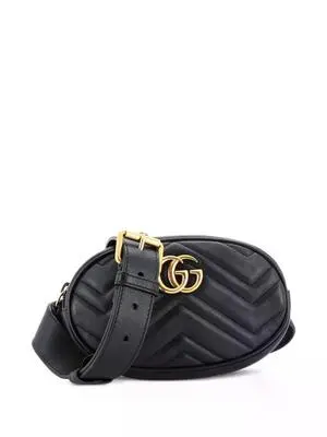 Gucci Gg Marmont Matelassé Leather Belt Bag - Black