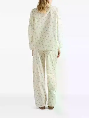 Prada Old Canvas Shirt With Floral Motif