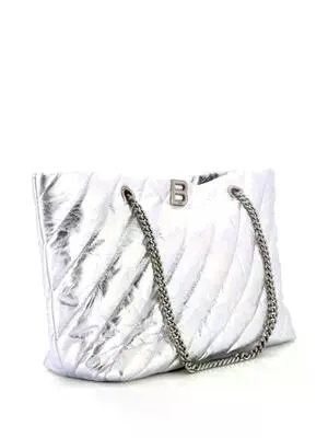 Balenciaga Crush Carry All Chain Quilted Leather Medium Tote Bag