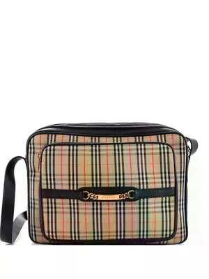 Burberry Link Chain Camera Bag 1983 Knight Check Canvas - Black