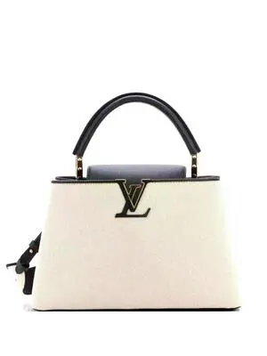LOUIS VUITTON Capucines Pm Satchel In Canvas And Taurillon Leather - Black