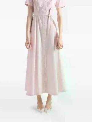Prada Embroidered Poplin Shirt Dress